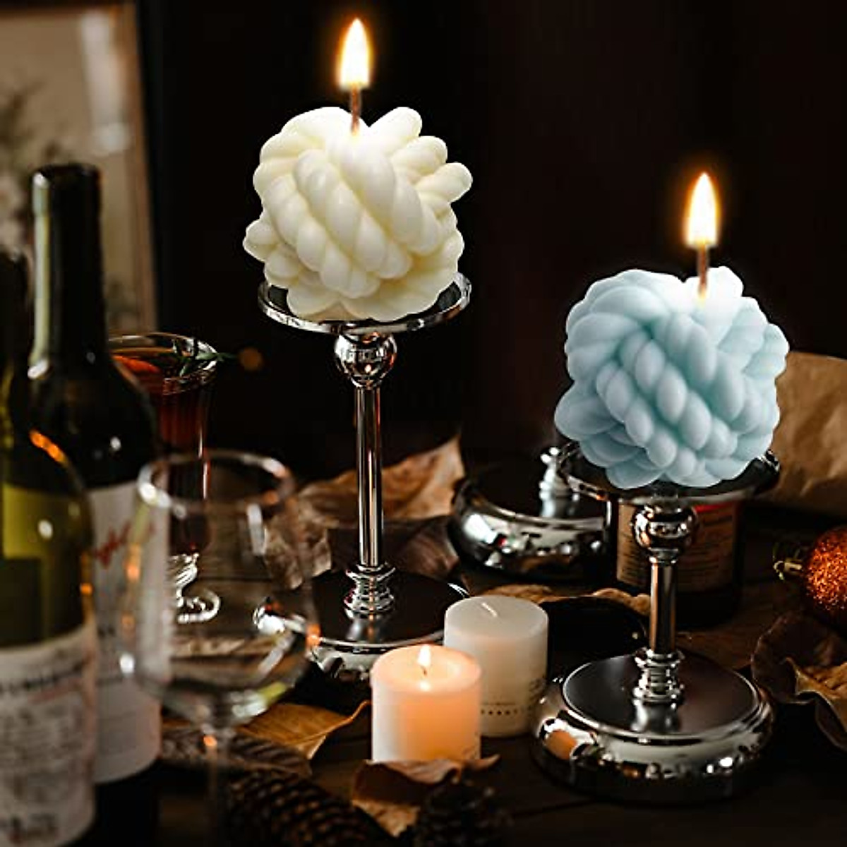 Vanilla Scented Bubble Candles Big Knot Ball Candle, Home Decor Cool Shaped Aesthetic Candles, Soy Wax Unique Candle Modern Candle Trendy Room Shelf Desk Decorations