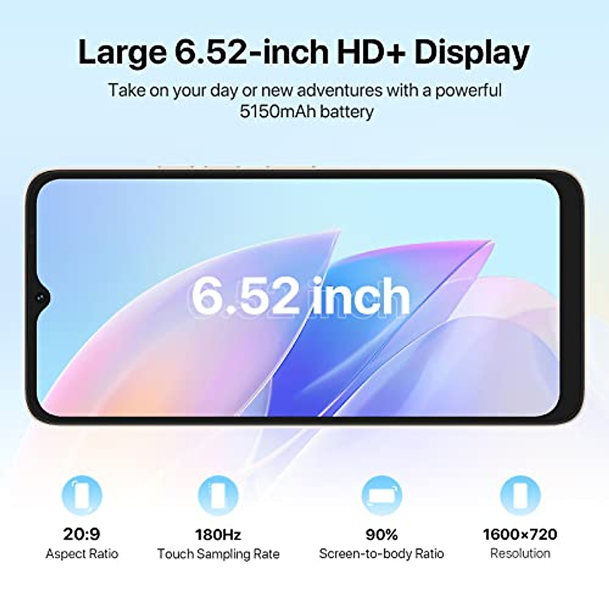 UMIDIGI G2 3/32GB Unlocked Cell Phone,Android 13 Dual sim Smartphone,6.52-inch Large Screen Android Phone,5150mAh Massive Battery Mobile Phone 256GB Expand Storage-Dawn Gold…