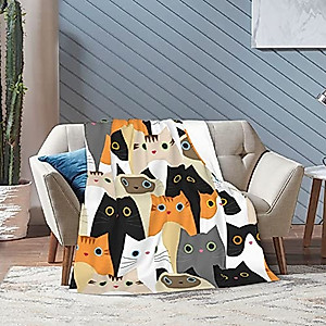 Cat Blanket Warming Gifts Super Soft Throw Blanket Flannel Cozy for Loved One Home Decor for All Season 50"X40"