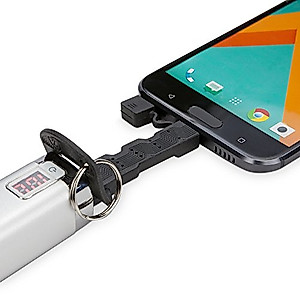 BoxWave Cable Compatible with Acer ConceptD 7 Ezel CC715-71-7163 (15.6 in) - USB Type-C Keychain Charger, Key Ring USB Type-C to Type-A 8 in USB Cable - Jet Black