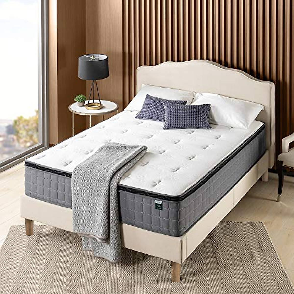 ZINUS 12 Inch Cool Touch Comfort Gel-Infused Hybrid Mattress / Pocket Innersprings for Motion Isolation / Mattress-in-a-Box, Twin
