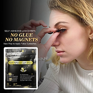 Self-adhesive Lash Strips for False Eyelashes Pack of 30 Pairs,Soft & Comfortable,No Glue No Magnets,Suitable for All Strip Fake Lashes,Waterproof,Single Length 36mm,Ideal Way to Apply Strip Eyelashes