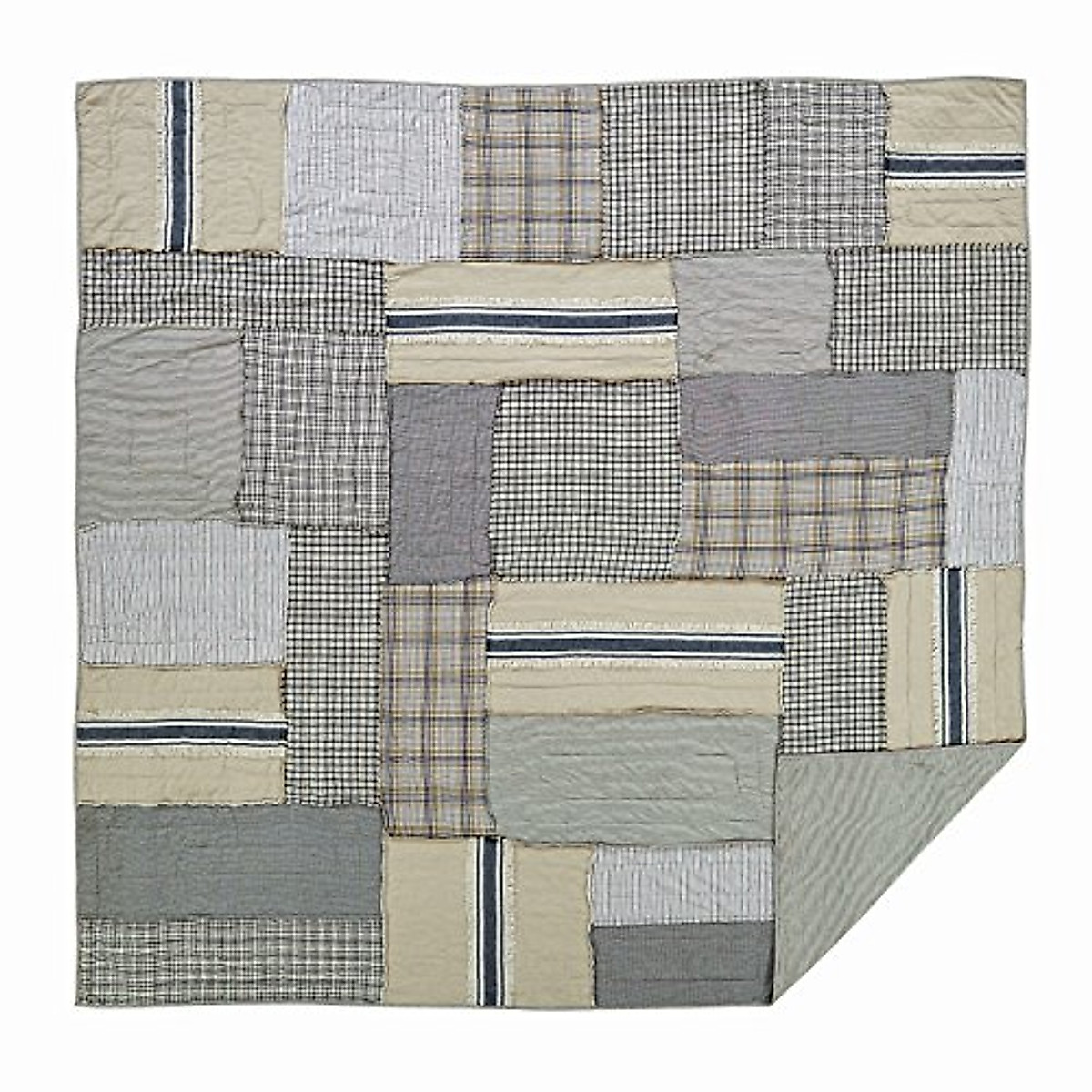 Piper Classics Mill Creek Queen Quilt, 90 x 90, Modern Farmhouse Style Bedding, Country Quilted Patchwork Bedding Grain Sack Stripe, Ticking & Plaid Fabrics, 100% Cotton …