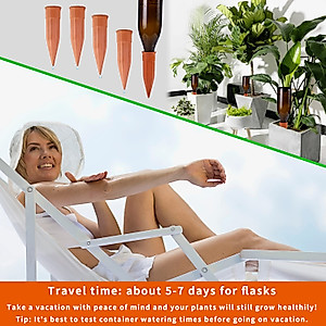 Plant Self-Watering Stakes-15 Pack Terracotta Automatic Plant Waterer Devices Auto-Water Irrigation System for Indoor/Outdoor Plants