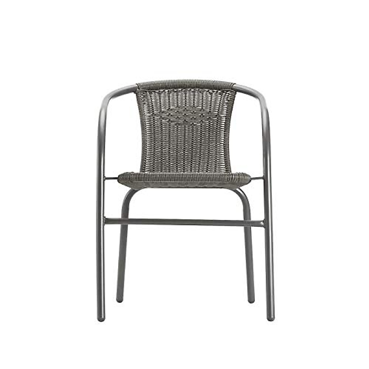 Patio Vida Cascade 3 Pieces Outdoor Patio Conversation Set - Wicker Rattan Chairs and 1 Coffee Table with Glass Top for Garden, Patio, Balcony, Backyard Taupe