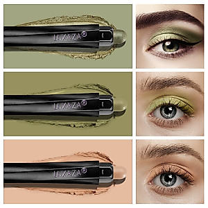 LUXAZA 3PCS Eyeshadow Stick, Metallic And Green Eye shadow Sticks Pencil Crayon，Eye Brightener Stick Makeup with Crease-proof Formula