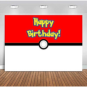 Red White Ball Photo Background Kids Happy Birthday Party Vinyl Game Boy Photography Backdrop Children Photo Booth Studio Props 5x3ft Magic Pet Baby Shower Decorations Cake Table Banner Supplies