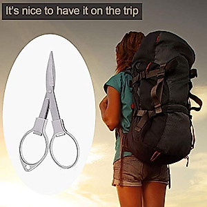 Allpdesky 2 Pieces Stainless Steel Scissors Anti-Rust Folding Scissors Glasses-Shaped Mini Shear for Home and Travel Use