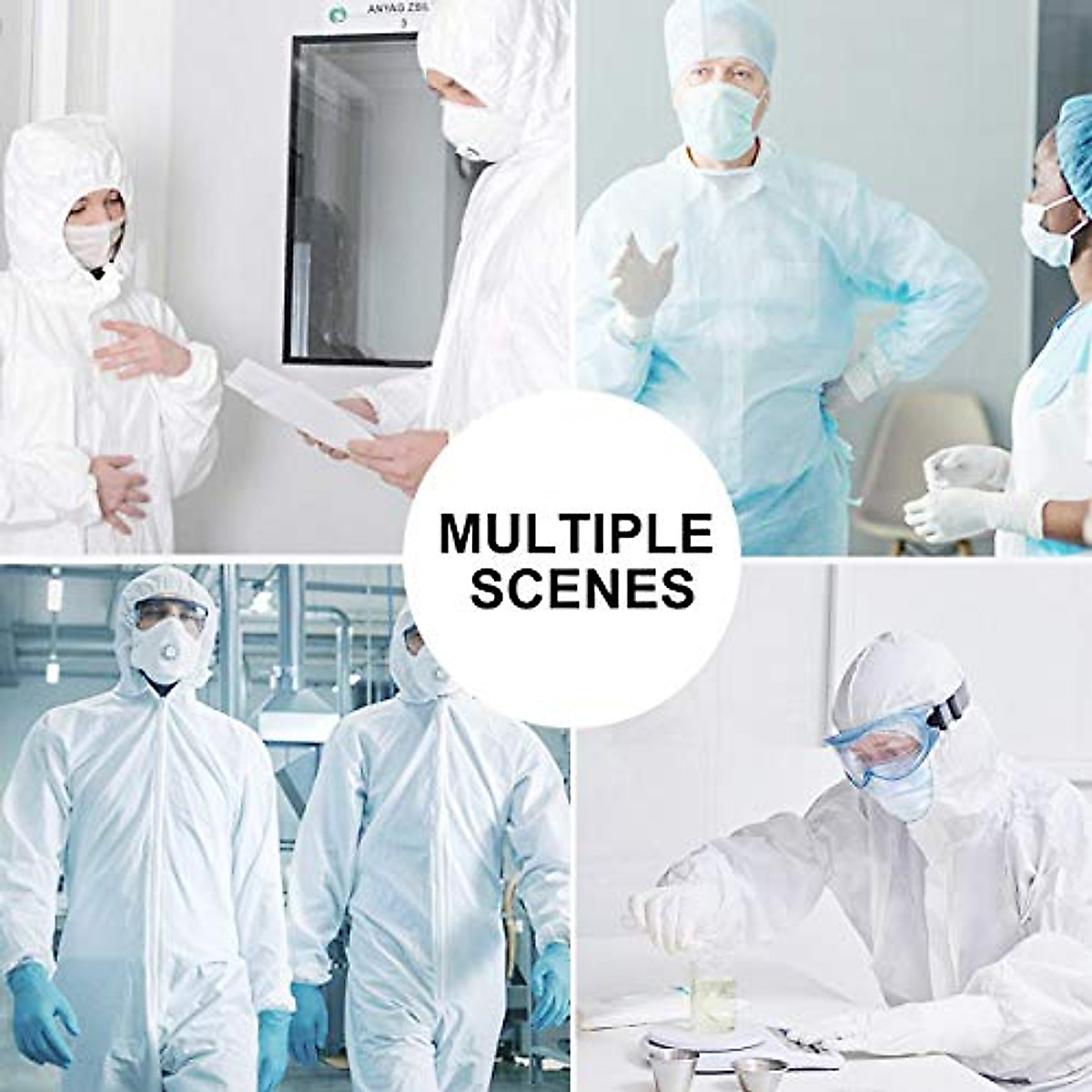 Cleaing Pack of 3 Disposable Hazmat Suits X-large, Paint Suit, Coveralls with Hood and Elastic Wrists