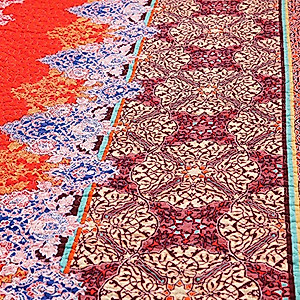 Exclusivo Mezcla Cotton Boho Stripe Quilted Throw Blanket, Reversible Colorful Printed Quilt Blanket, 50X60 Inch, Machine Washable and Dryable