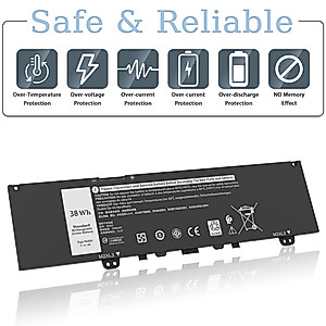 New 38Wh F62GO Battery Compatible with Dell Inspiron 13 7000 7373 7386 2-in-1 7370 7380 5370 P83G P87G P91G P83G001 P83G002 P91G001 P87G001 Vostro 13 5370 Series 39DY5 039DY5 RPJC3 0RPJC3 11.4V