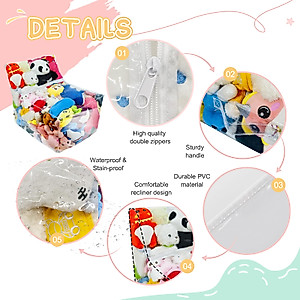deependo Clear Stuffed Animal Storage Bean Bag Chair for Kids, PVC Bean Bag Chair, Creative Plush Toys Storage, Waterproof Bean Bag Chair Cover for Organizing Toddler & Kids' Rooms Plush Toys