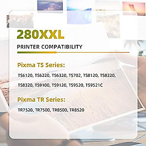 280 and 281 Ink Cartridges for Canon 280 281 PGI-280XXL CLI-281XXL for Pixma TR7520 TR8620 TR8520 TS6120 TS6220 TS6320 TS9120 TS8220 TS8320 TS9520 TS702 Printer