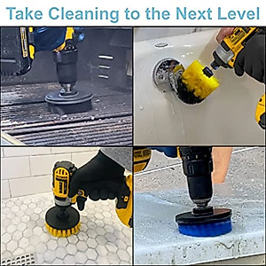 ProSMF Ultimate Drill Brush Set - Drill Brush Attachment Set - Drill Cleaning Brush Attachment Set - Scrub Brush for Drill - Drill Scrubber Brush Kit - Cleaning Brushes for Drill