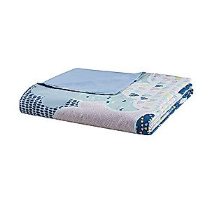 Urban Habitat Kids Duvet Set Vibrant Fun and Playful Print All Season Comforter Cover Matching Shams, Decorative Pillow, Children Bedding, Bedroom Décor, Full/Queen, Cloud Blue 5 Piece