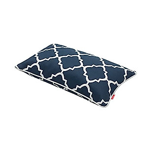 IN4 Care 12x19 Lumbar Throw Pillows Set of 2, Outdoor Summer Spring Garden Farmhouse Décor Outside Furniture Bench Decorative Pillows for Patio Sofa Couch Chair Bed-Navy Geometry