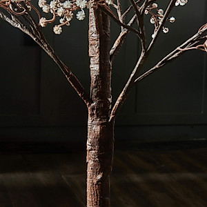 Hairui Lighted Gypsophila Tree 4FT 90 LED Artificial Baby Breath Flowers with Lights for Wedding Party Winter Christmas Holiday Decoration