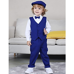 A&J DESIGN Baby Boy Gentleman Outfit Toddler Formal Wedding Dress Suits 18-24 Months Royal Blue