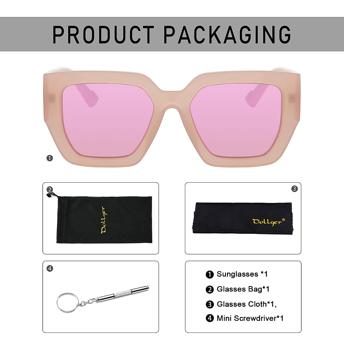 Oversized Square Polarized Sunglasses for Women Trendy Classic Retro Large Frame Black Sunglasses Ladies Shades UV400 Protection