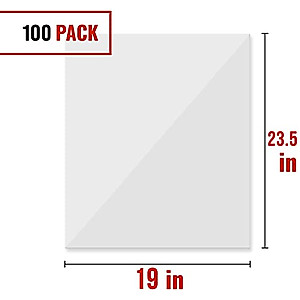 BirdBags Turkey Bags, 19” x 23.5” 100 Pack, Clear Plastic, Food Storage, Freezer, Oven, Groceries Bread