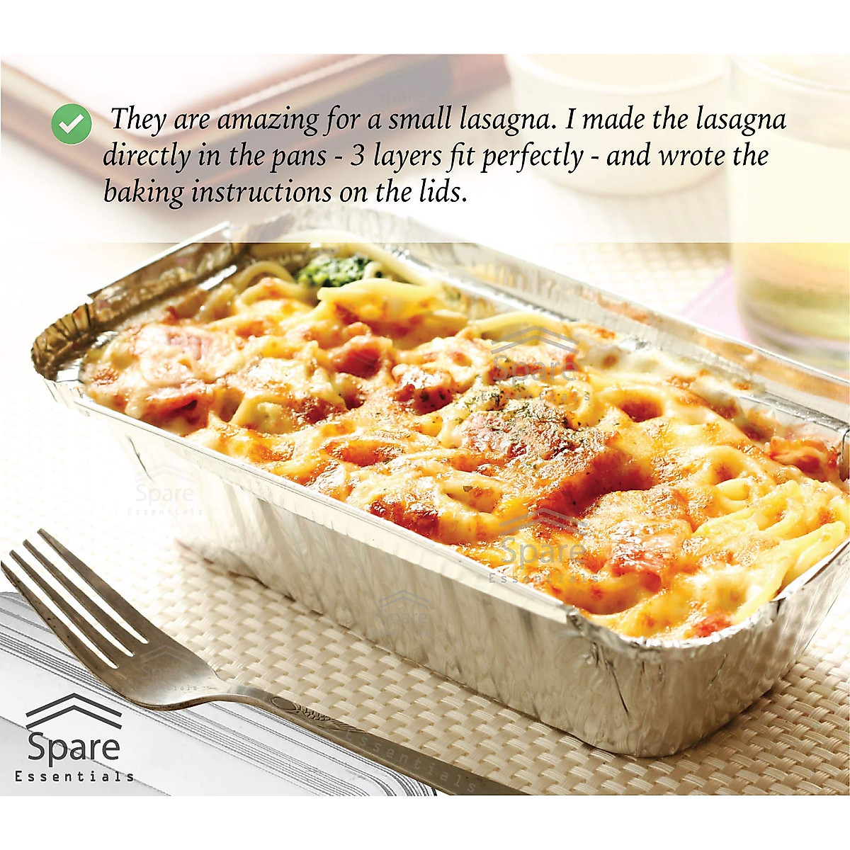 (55 Pack) Aluminum Loaf Pans with Lids, Disposable Bread Tins for Baking Bread, Lunch Containers with Lids, Personal Lasagna, Single Serve, Individual Baking Dishes 650 ml - Size 7.8 x 4.3 x 2