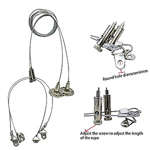 3.2ft Light Hanging kit Fixtures Suspension Cables Kit with Adjustable Fastener Swivel Clasps per Rope Load 8kg for Aquarium Light Hanging kit LED Panel Lighting 4 Pcs