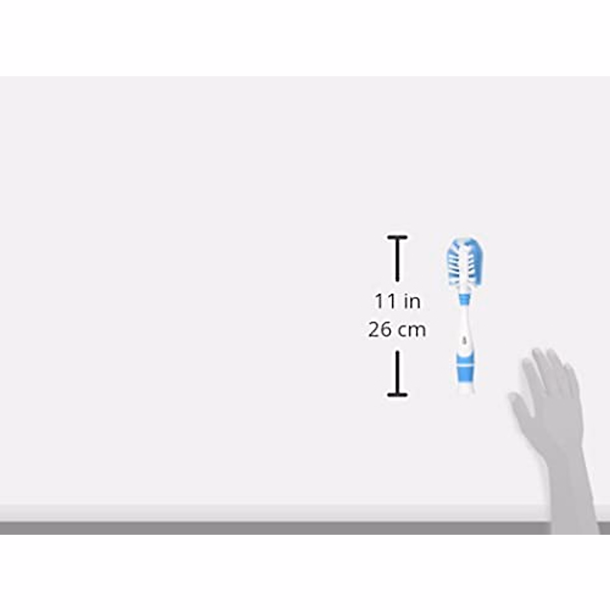 NUK Triple Action Baby Bottle Brush with Built-in Bottle Nipple Brush