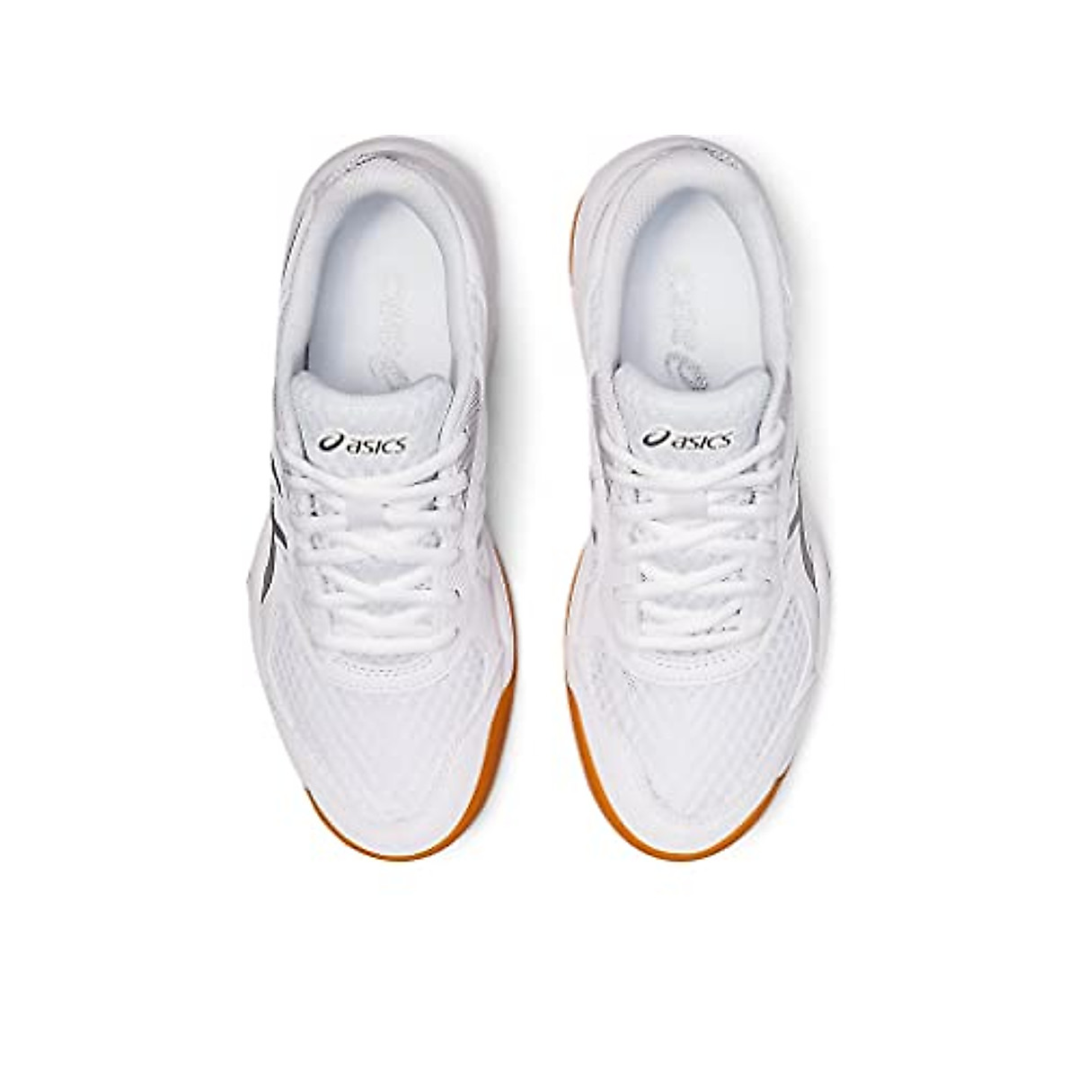 ASICS Women's Upcourt 5 Volleyball Shoes, 10, White/Pure Silver