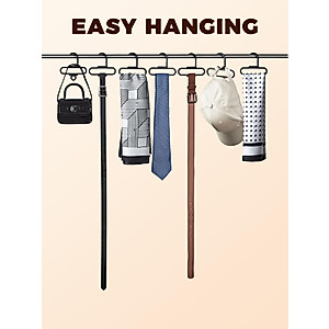 HOUSE DAY Tie Hanger Scarf Hanger 12 Pack, Scarf Holder Rack for Closet Accessories Organizer, Closet Organizers and Storage Scarf Organizer for Closet for Belt, Tie, Silk Scarf - Black
