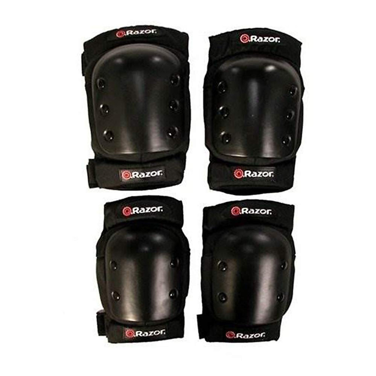 Razor E100 Kids Ride On 24V Motorized Powered Electric Scooter Toy, Speeds up to 10 MPH with Helmet and Safety Elbow Knee Pad Set, Black