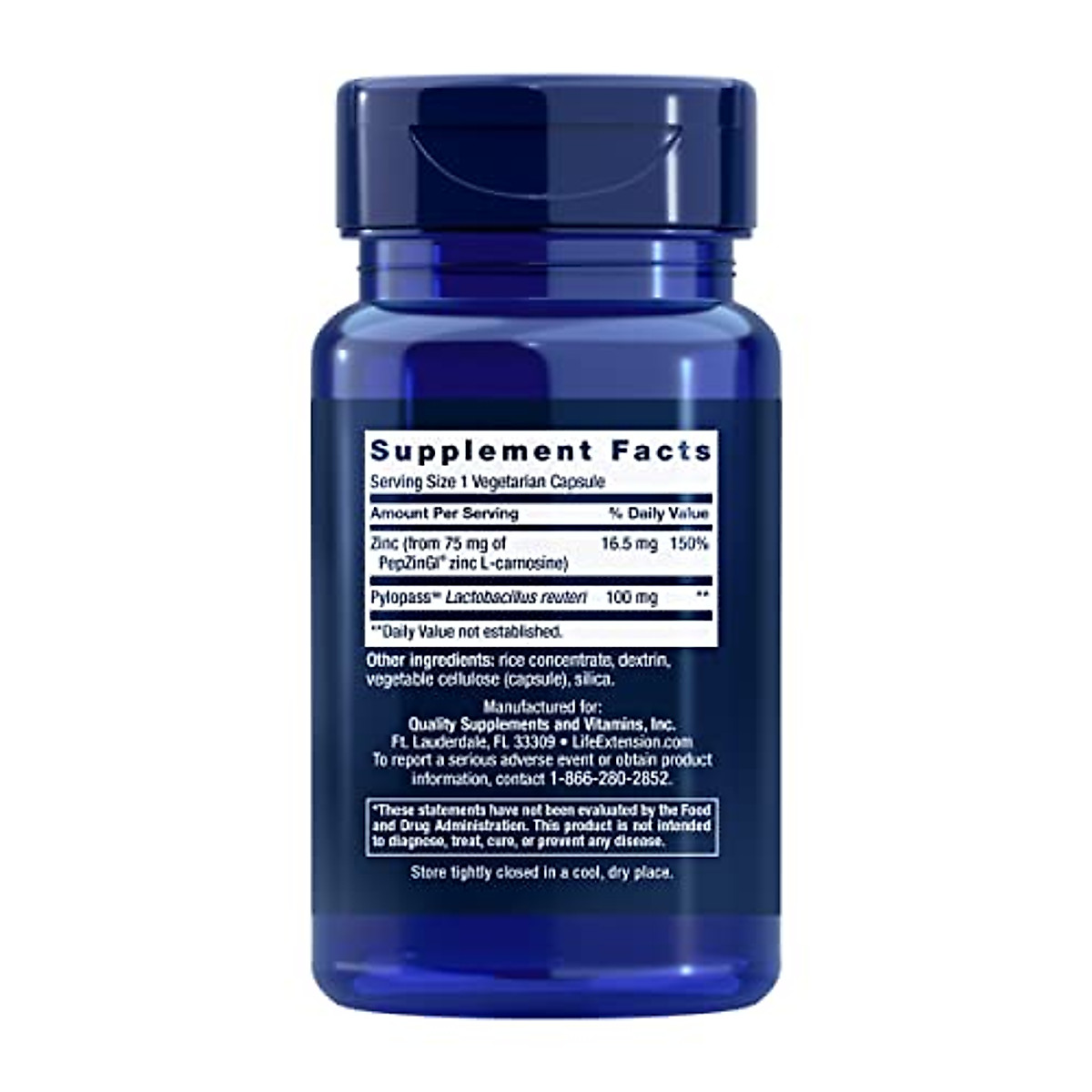 Life Extension Gastro-Ease - Digestive Health - Gastric Health Supplement with Zinc L-carnosine Plus Pylopass For Healthy Stomach Support - Non-GMO, Gluten-Free - 60 Vegetarian Capsules