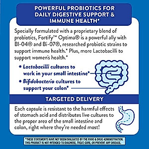 Nature's Way Fortify Optima Daily Probiotic for Women, 50 Billion Live Cultures, Digestive and Immune Health Support Supplement*, 30 Vegan Capsules