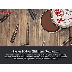 Hornady One Shot Case Sizing Wax, 2.25 Oz – Wipes Off Easily, No Sticky Residue – Straightforward Reloading, Makes Sizing Cases Smooth and No Trouble – an Alternative to Spray Lube or Lube Pads