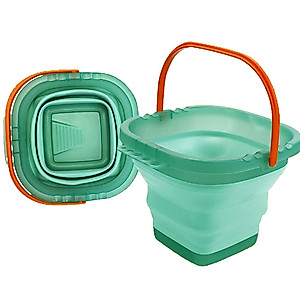 Paint Brush Washer Cleaner Painting Water Cup Bucket Basin Foldable Collapsible 0.8 Gal (Turquoise)