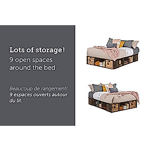 South Shore Bed with Baskets, Queen, Fall Oak