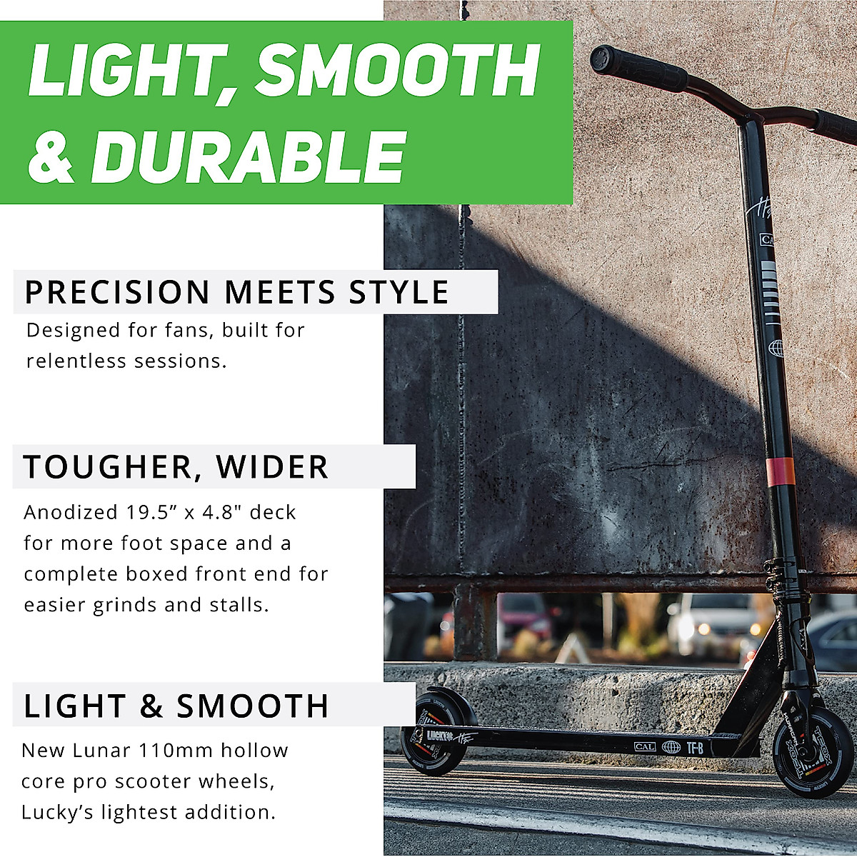 Lucky TFOX Complete Pro Scooter - Tanner Fox Designed Trick Scooter for Intermediate Riders, Analog