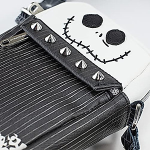 Buckle Down Disney Bag, Cross Body, Nightmare Before Christmas, Jack Skellington with Pinstripes, Vegan Leather