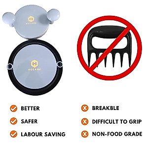 Hocane Chicken & Meat Shredder - Alternative to Bear Claws Meat Shredder - Large Size Meat Shredding Tool with Handles and Non-Skid Base Suitable for Pulled Pork,Beef and Chicken, Black