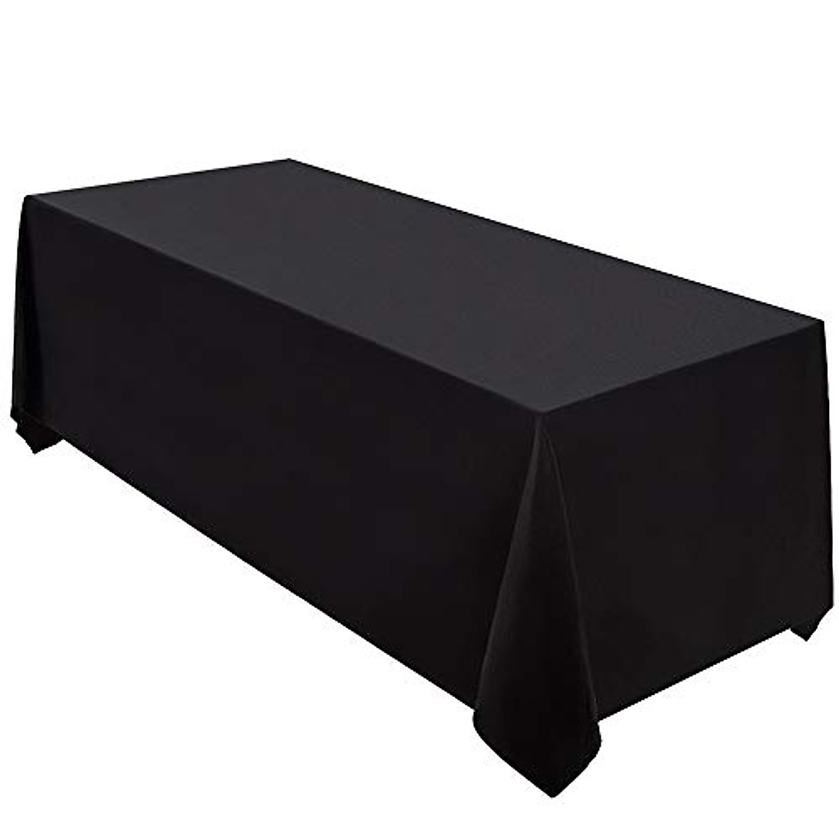 Surmente Tablecloth 90 x 132-Inch Rectangular Polyester Table Cloth for Weddings, Banquets, or Restaurants (Black) ……
