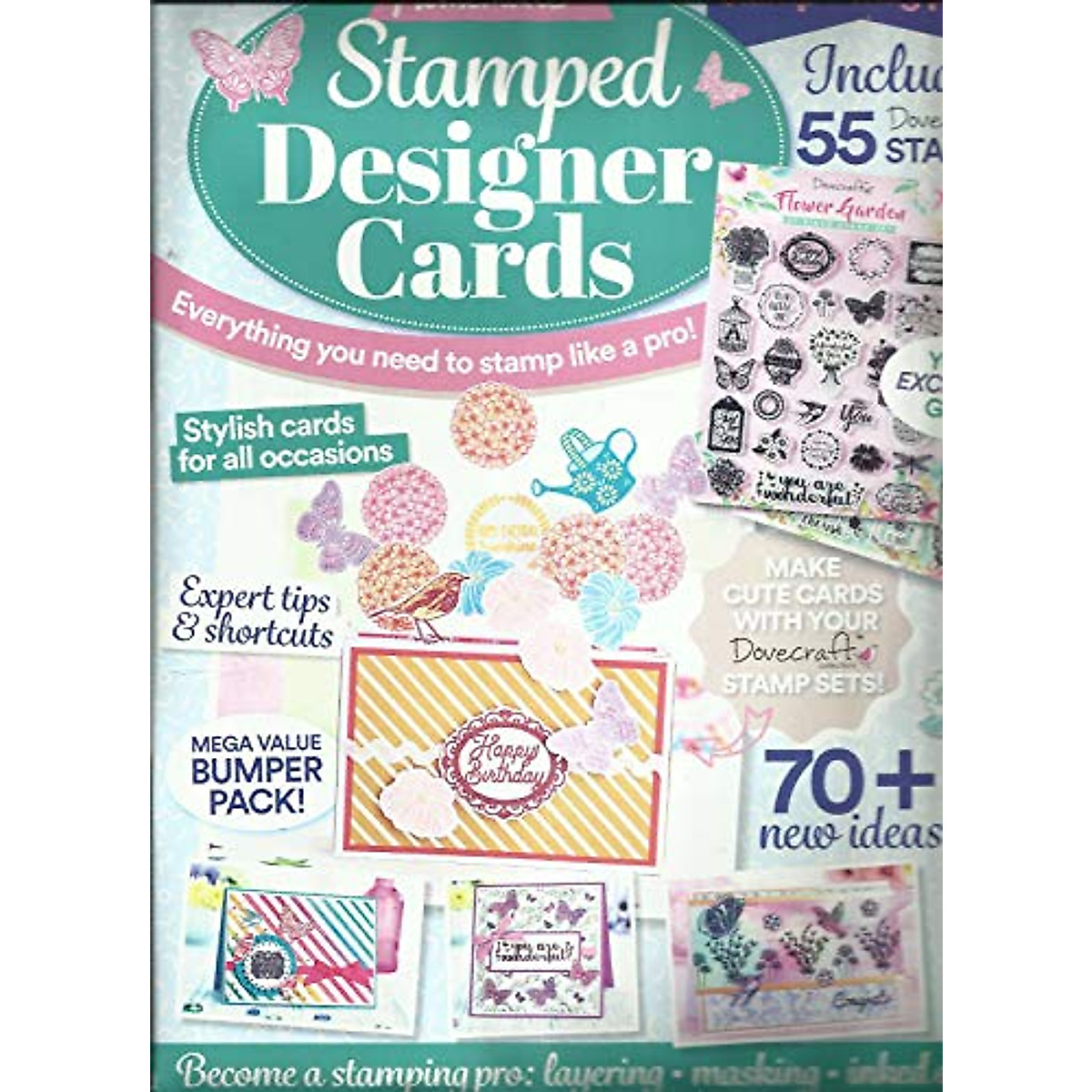 STAMPED DESIGNER CARDS MAGAZINE ALLIN ONE STAMP + MAG PACK 70 + NEW IDEAS