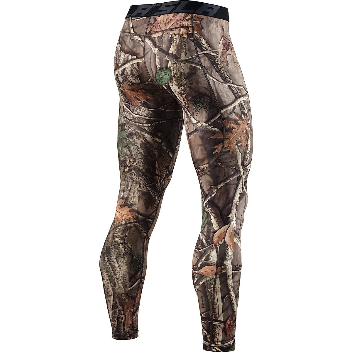 TSLA Men's Thermal Compression Pants, Athletic Sports Leggings & Running Tights, Wintergear Base Layer Bottoms, Heatlock Athletic Print Hunting Camo, Small