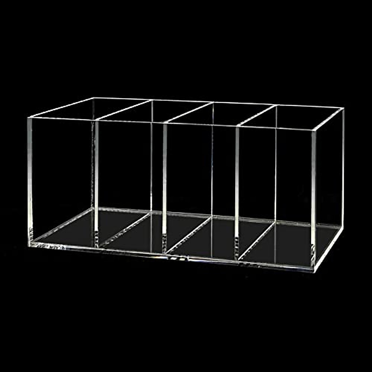 Acrylic Pen Holder 4 Compartments Clear Pencil Holder Organizer Makeup Brush Holder