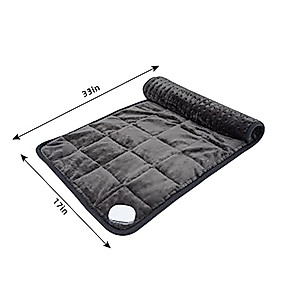 Ruqiji 17''x33'' Weighted Heating Pad, 6lbs with Fast-Heating Technology&6 Temperature Settings, Flannel Electric Heating Pad/Pain Relief for Back/Neck/Shoulders/Abdomen/Legs
