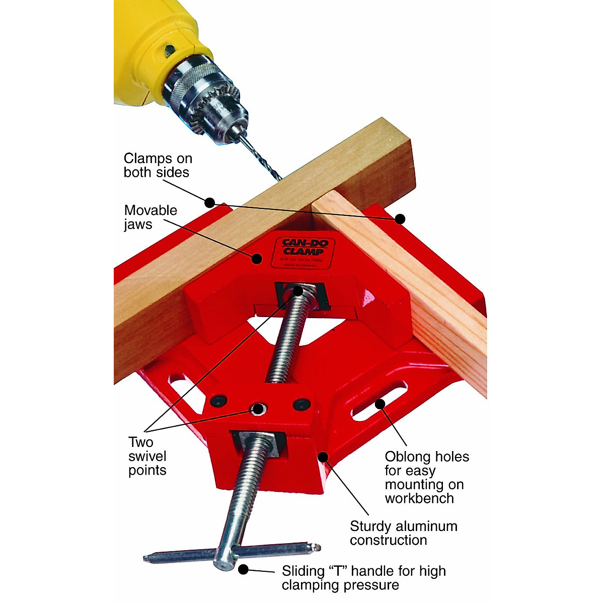 WEN 10236F2 Quick-Adjust 36-Inch Steel Bar Clamps with 2.5-Inch Throat and Micro-Adjustment Handle, Two Pack & Can-Do Clamp