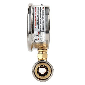 MEASUREMAN 2-1/2" Pressure Washer Gauge, Pressure Gauge Kit, 3/8 Inch Quick Connect, 0-6000 PSI, Glycerin Filled