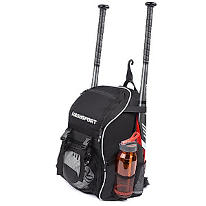 DashSport Baseball Bag Softball Backpack Bat Bag | T-Ball Equipment and Softball Bag | Bat Pack (Black)
