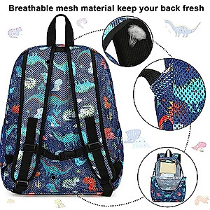 CAMTOP Mesh Backpack Kids Boys Girls Bookbag See Through Preschool Backpacks Casual Daypack for School Beach Travel Swim(Age 3-8 Years)