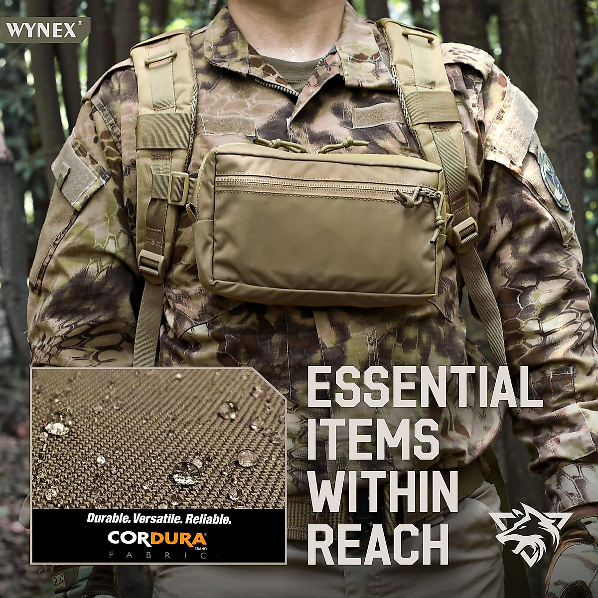 WYNEX Tactical Molle GP Admin Pouch, Molle General Purpose Pouch EDC Molle Utility Tool Pouch Organizer Military Multi Purpose Bag Modular Pouches Cummerbund Belt Pouch with Hook and Loop Insert Panel