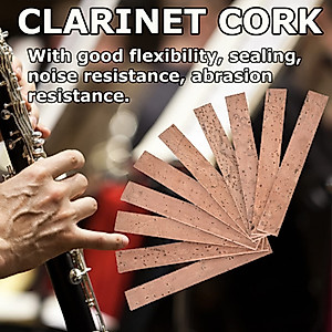 Clarinet Neck Joint Cork Sheet,10 Pcs/Set Repair Accessories for Instrument Quality Replacement