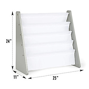 Humble Crew Kids Wood Table, 2 Chairs and 4 Tier Book Organizer Set